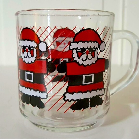 Vintage | Dining | Luminarc Glass Santa Claus Coffee Mug | Poshmark